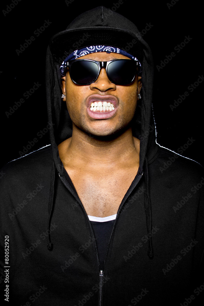 young black male is a criminal or misunderstood urban youth Stock Photo ...