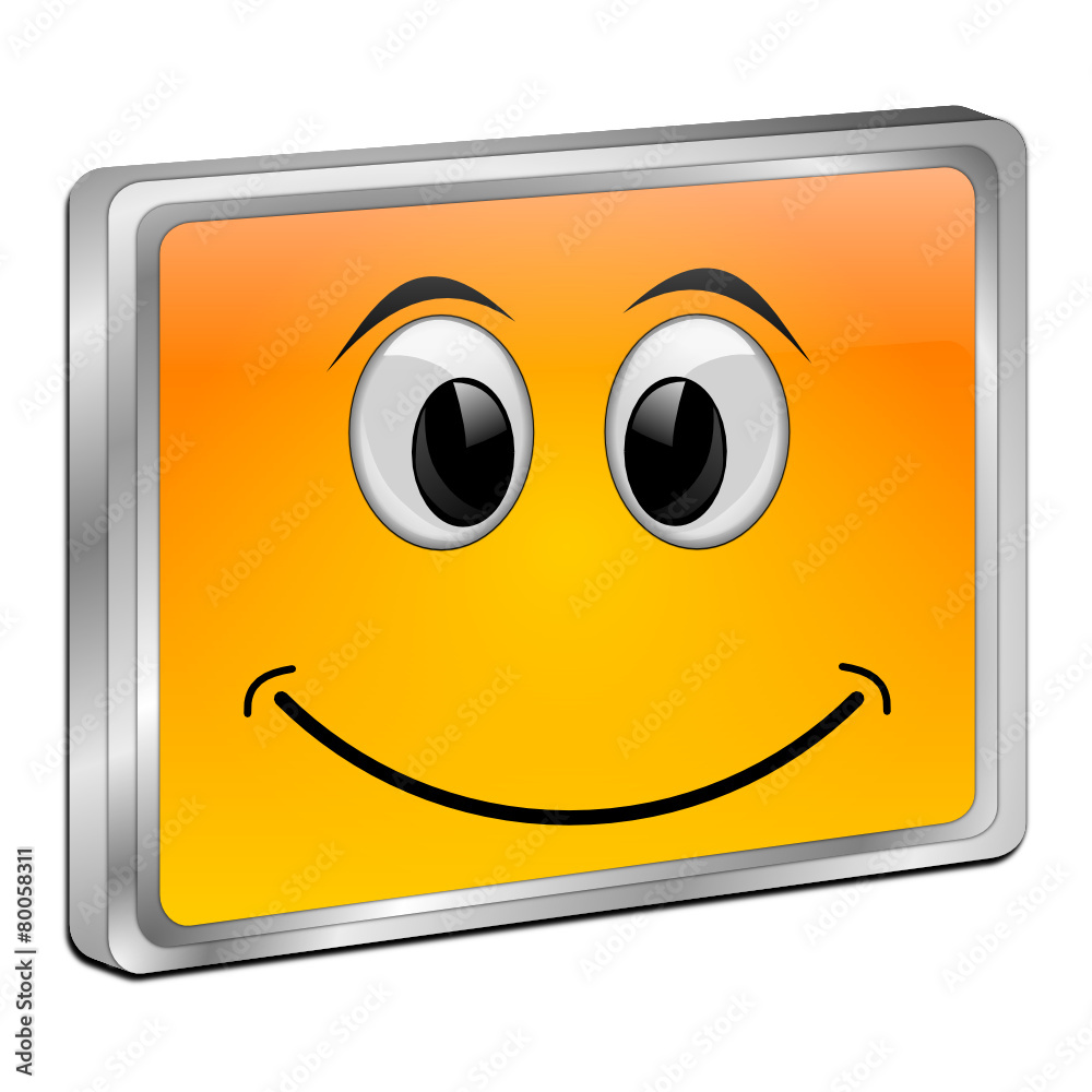Smiley Button Stock Vector | Adobe Stock