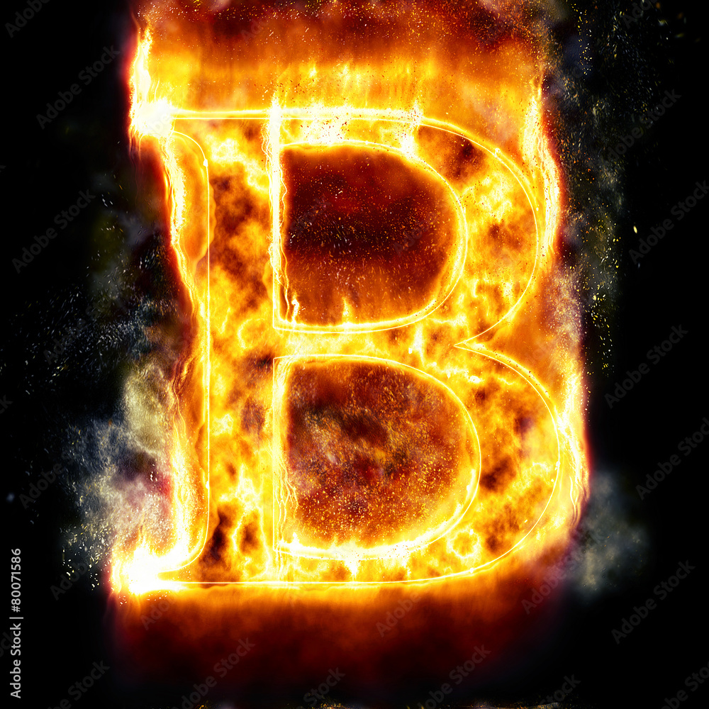 Fire Letter B Stock Illustration | Adobe Stock