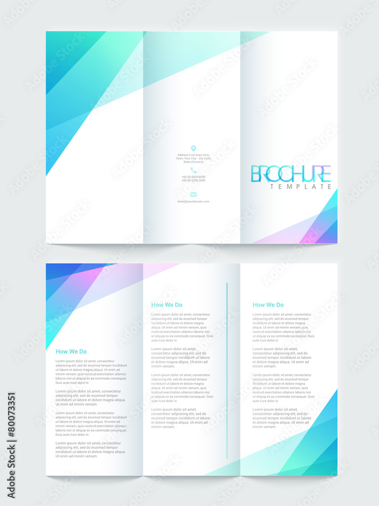 Tri-fold brochure, template or flyer design for business. Stock Vector ...