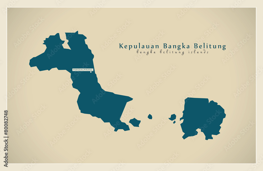 Modern Map - Kepulauan Bangka Belitung ID Stock ベクター | Adobe Stock