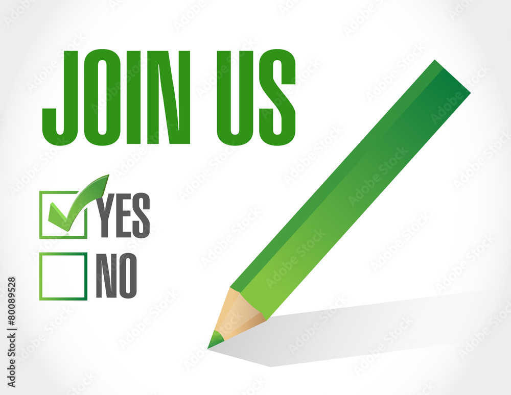 join us check mark sign concept Stock Illustration | Adobe Stock