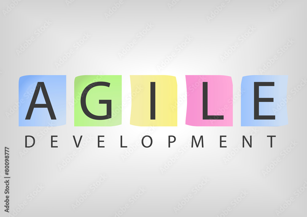 Text with post it notes for agile development software Stock ...