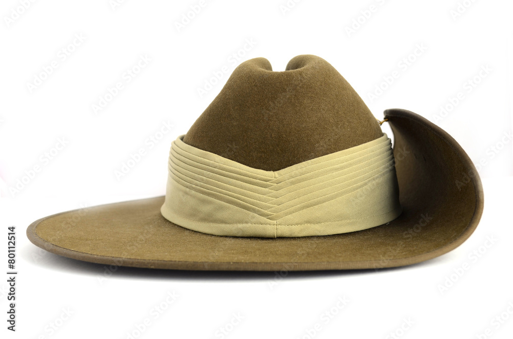 Australian ANZAC army soldier slouch hat Stock Photo | Adobe Stock