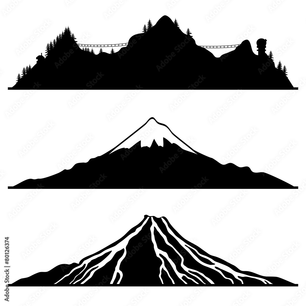 Vector set. Mountain. Stock Vector | Adobe Stock