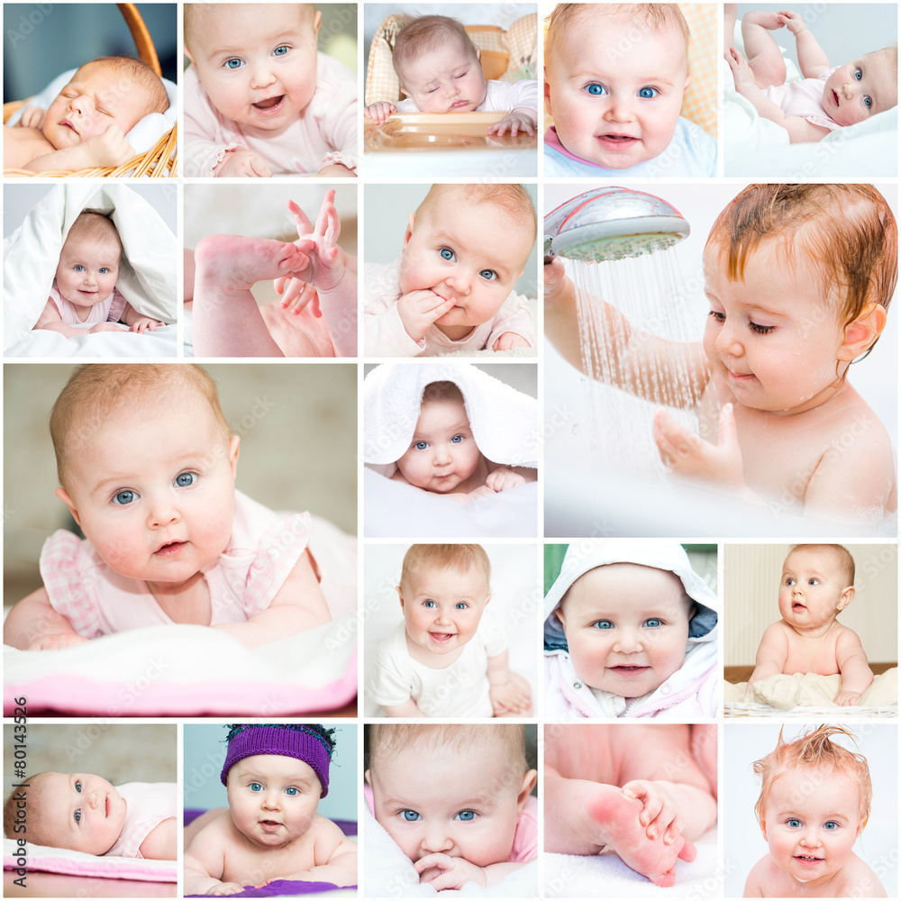 collage of a beautiful baby Stock-Foto | Adobe Stock