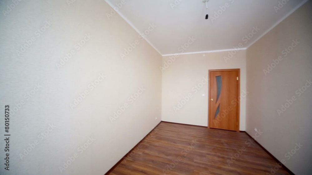 Overview of empty room with bare walls in new building. Stock Video ...