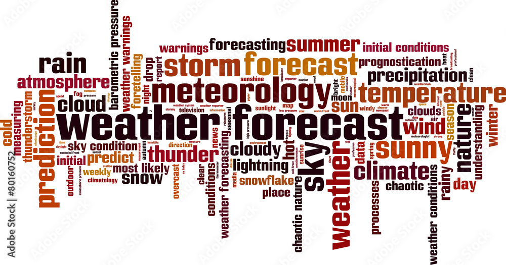 Weather forecast word cloud concept. Vector illustration Stock Vector ...