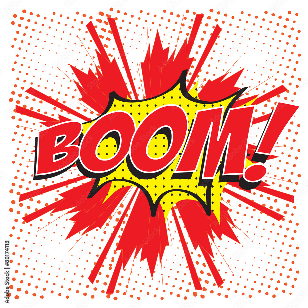 BOOM! wording sound effect set design for comic background Stock Vector ...