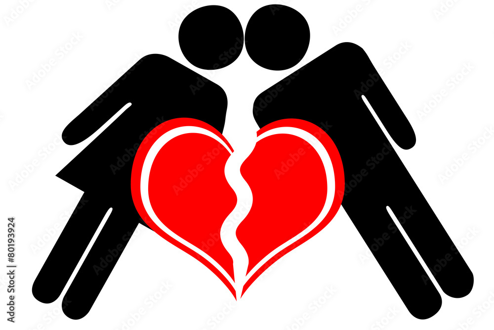 Pareja rota simbolo Stock Illustration | Adobe Stock