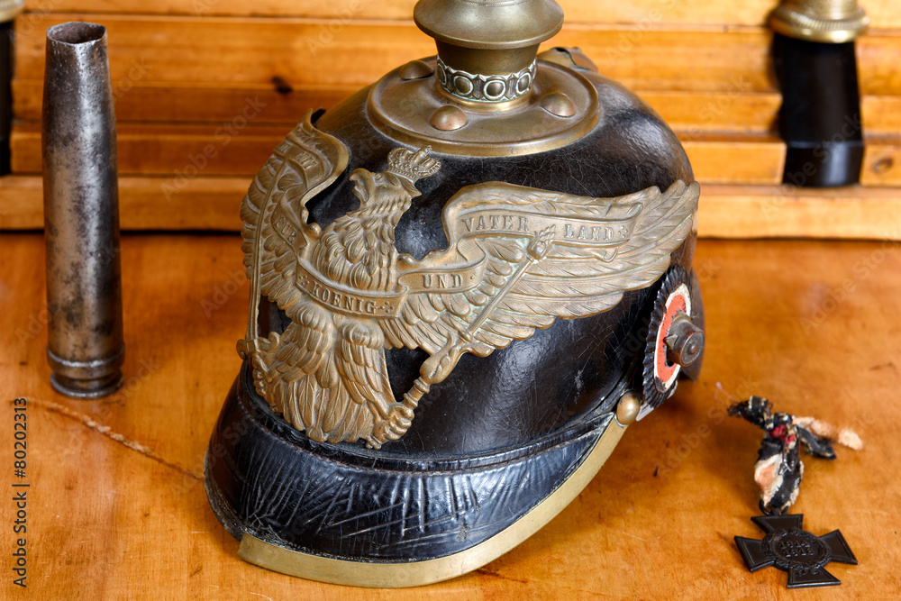 German army helmet (Pickelhaube) from the First World Stock Photo ...
