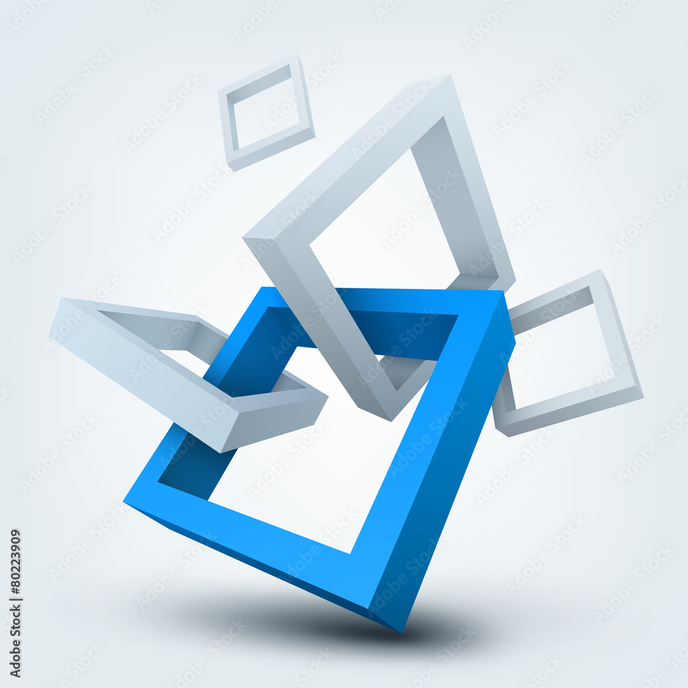 Vector illustration of 3d shape on white background Stock Vector ...