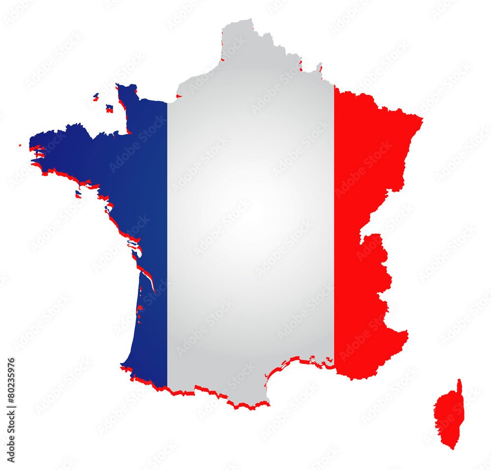 France flag map vector image Stock Illustration | Adobe Stock