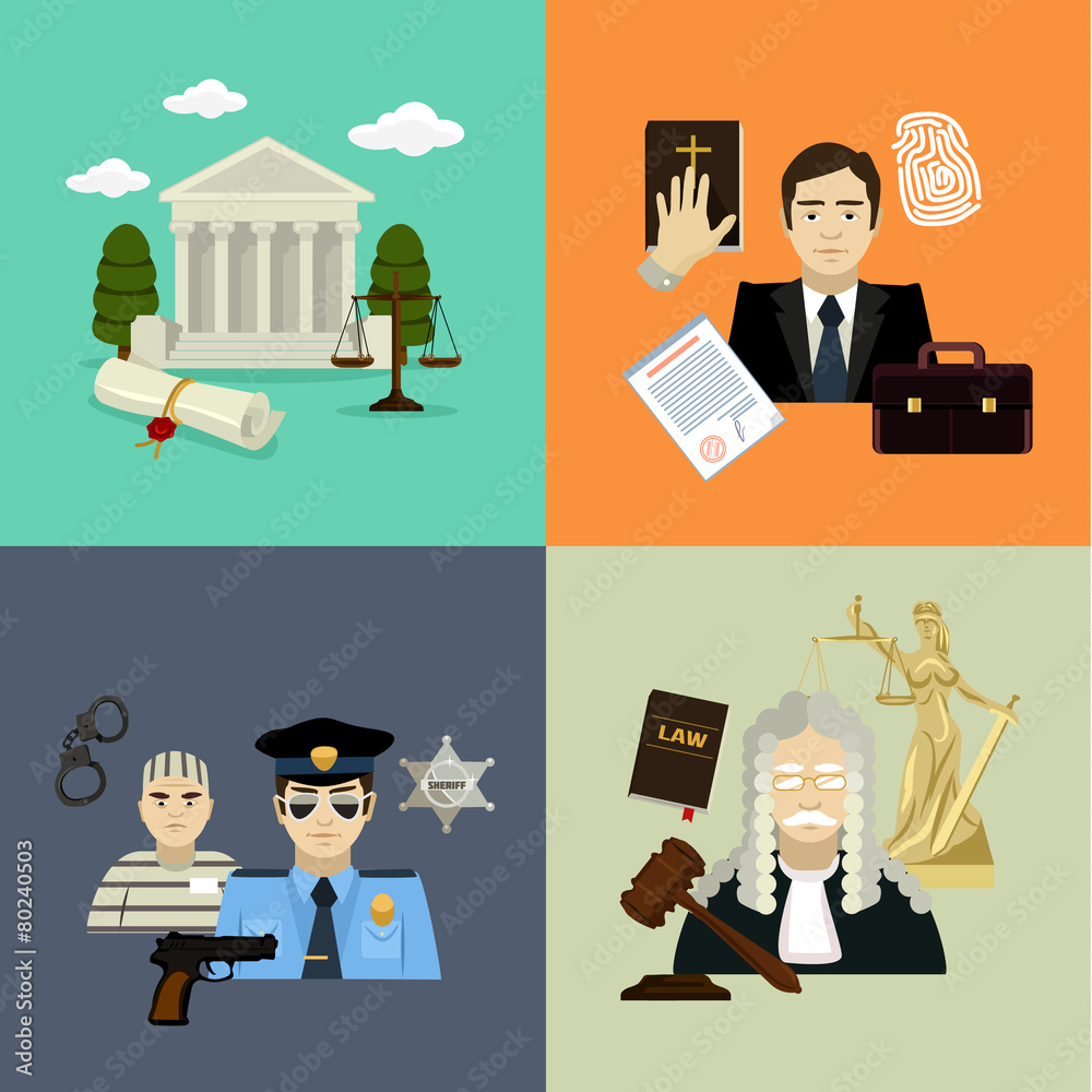 Vector law illustration set Stock Vector | Adobe Stock
