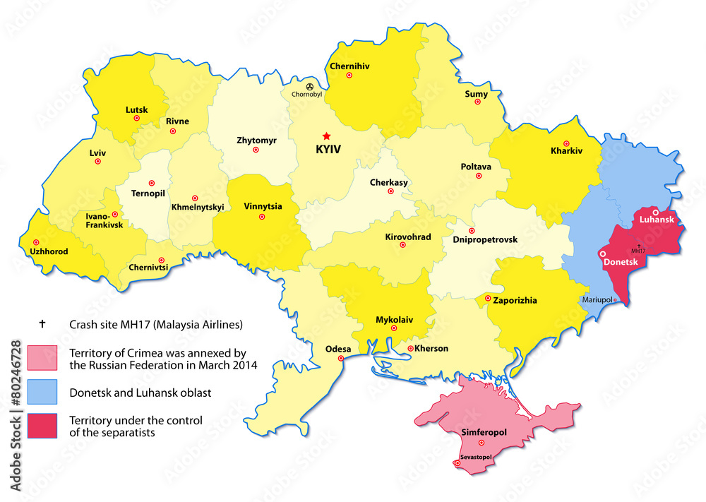 ukraine map. events 2014-2015 Stock Vector | Adobe Stock