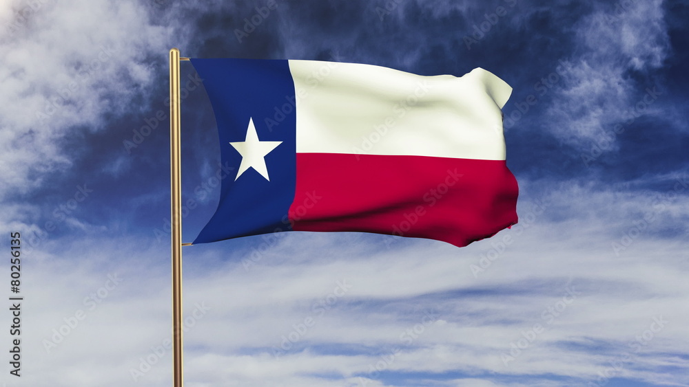 texas flag waving in the wind. Green screen, alpha matte Stock Video ...