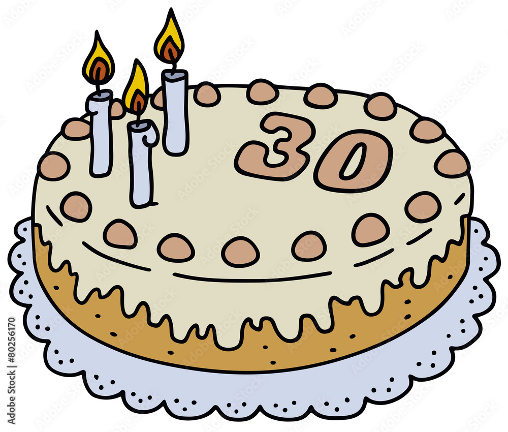 Hand drawing of a birthday cake Stock Vector | Adobe Stock