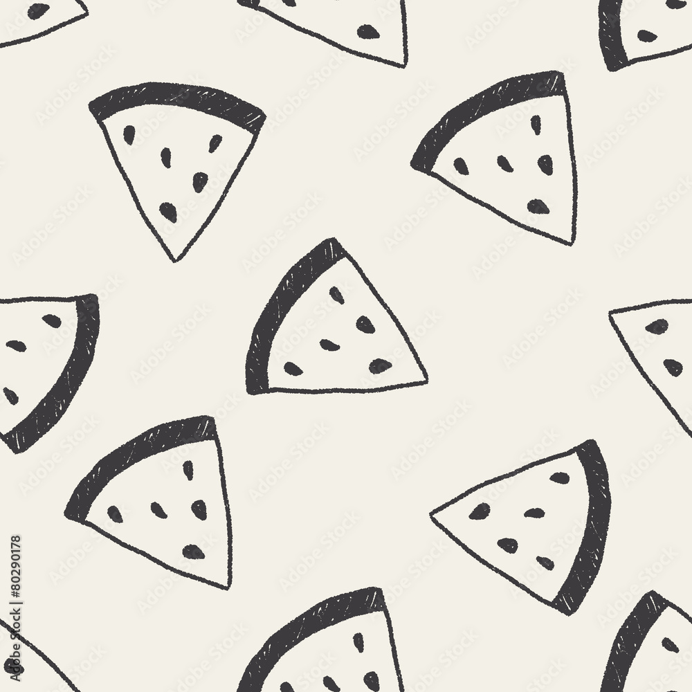watermelon doodle drawing seamless pattern background Stock Vector ...