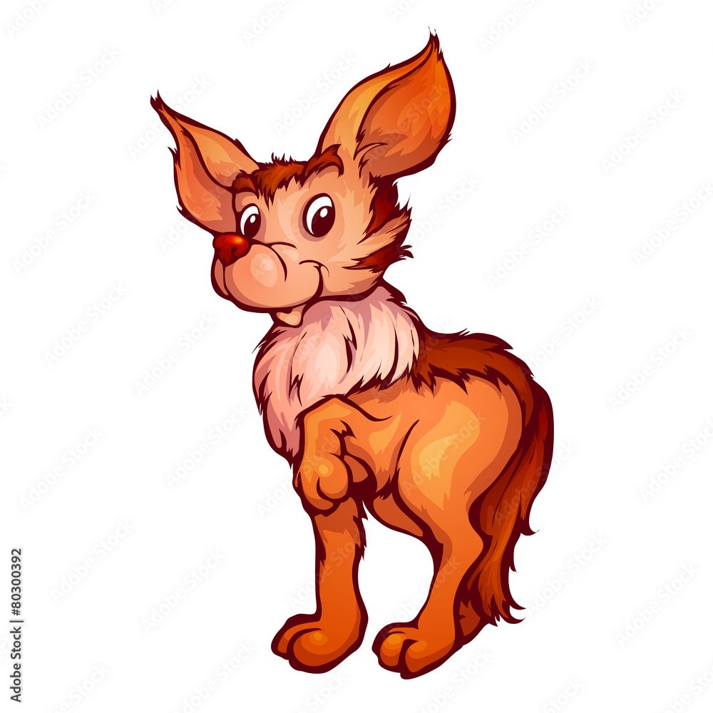 Vector illustration of cartoon cute jackal Stock Vector | Adobe Stock