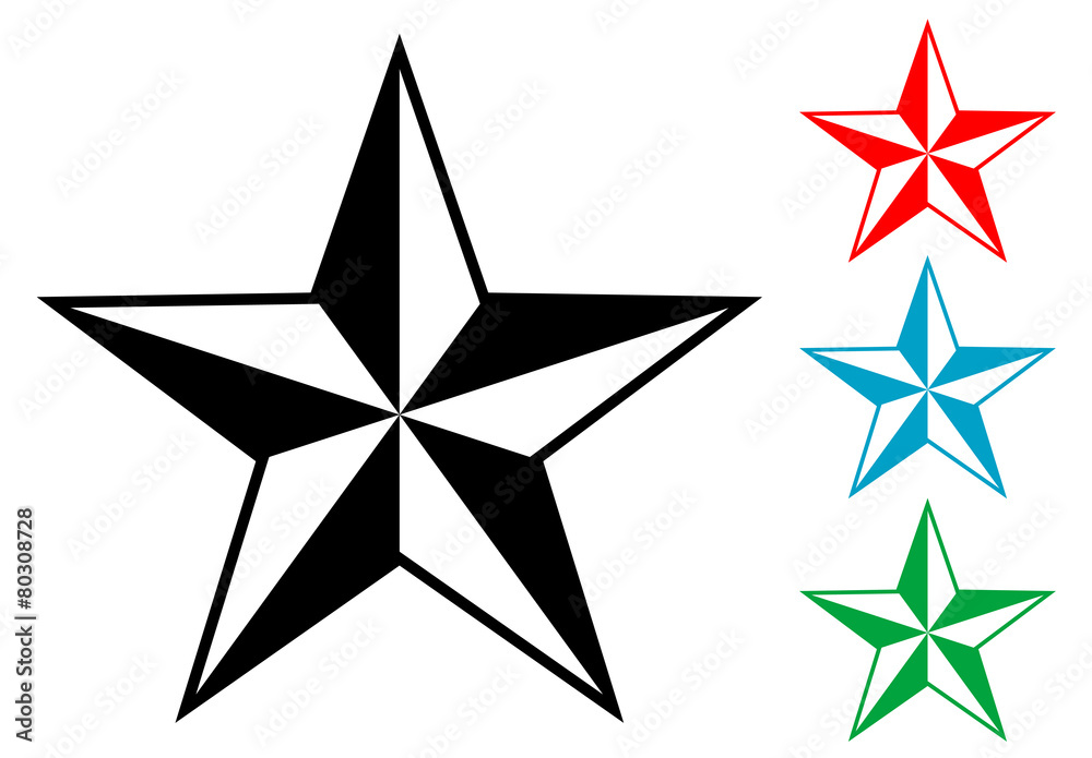 Pictograma estrella en varios colores Stock Vector | Adobe Stock