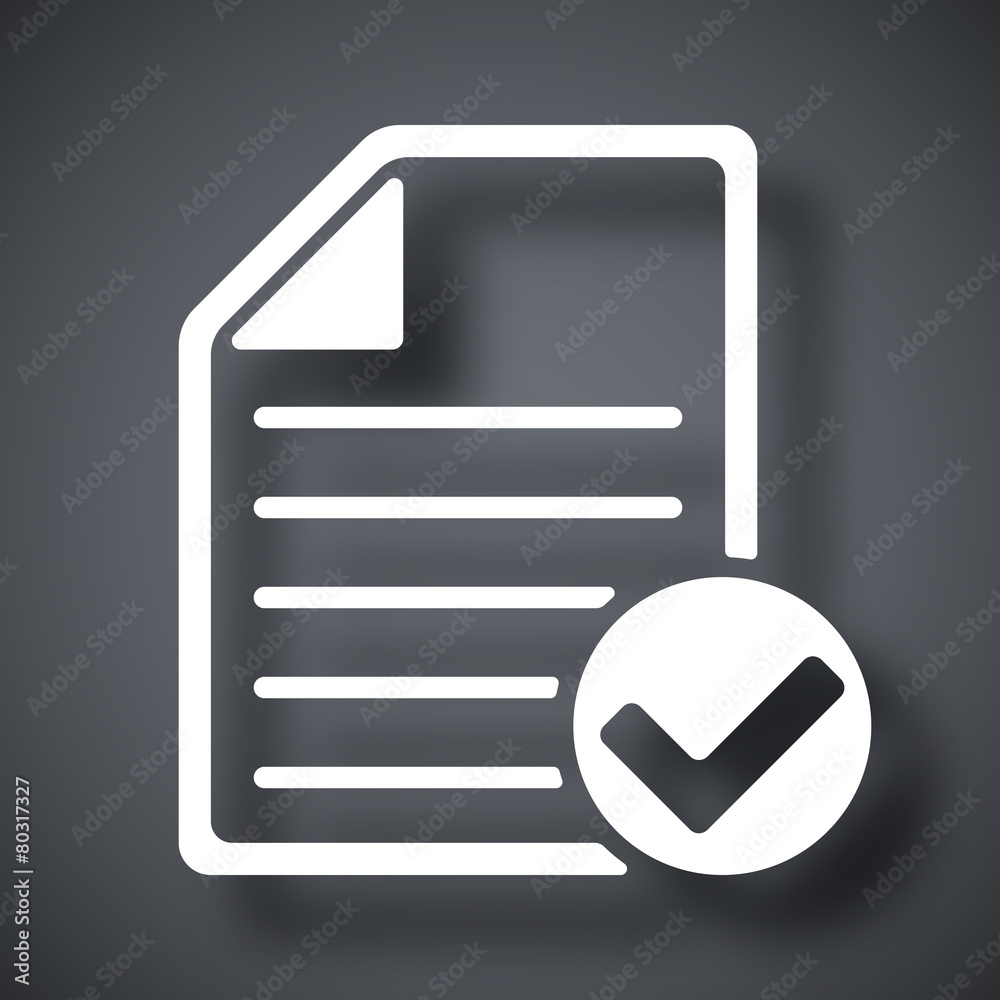 Vector document icon with Ok glyph Stock Vector | Adobe Stock