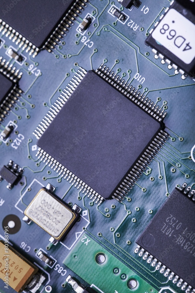 Motherboard. electronic circuit board with processor Stock Photo ...