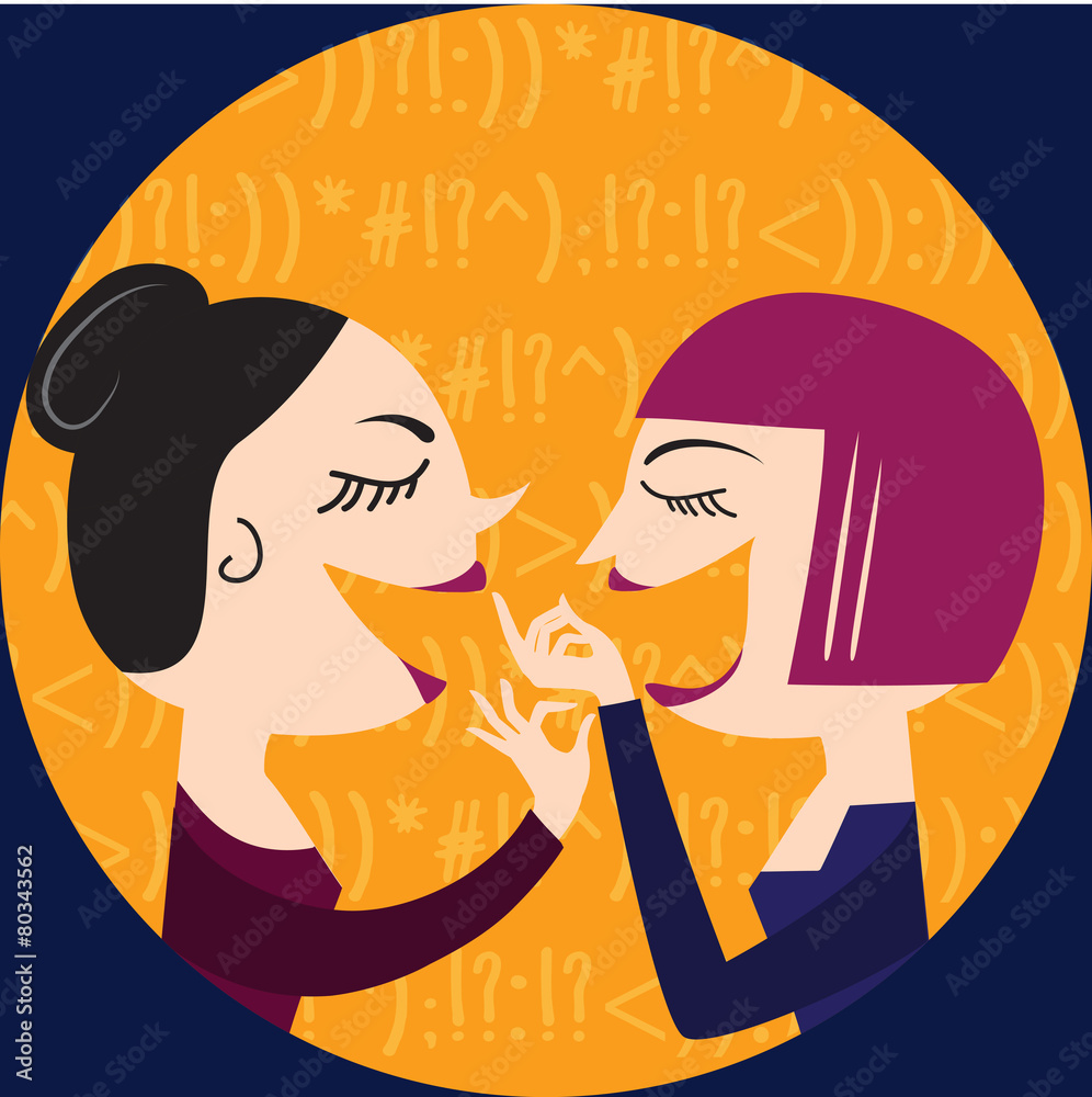 Gossiping Women Stock Vector | Adobe Stock