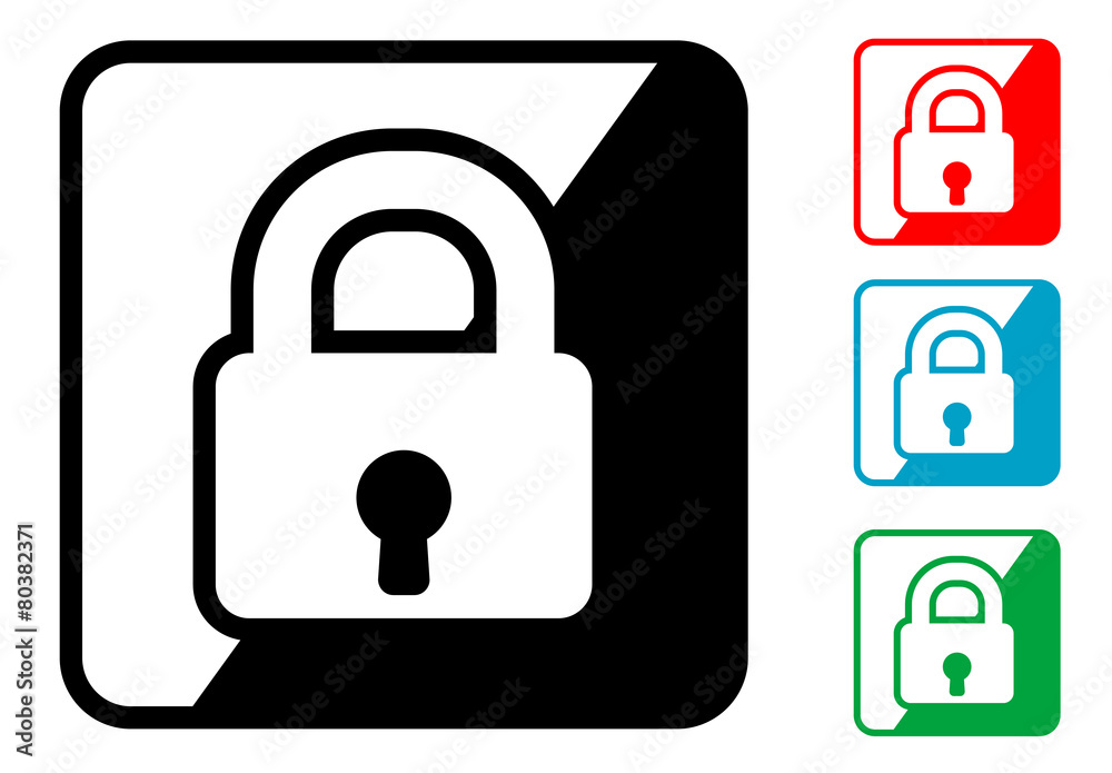 Icono simbolo candado en varios colores Stock Vector | Adobe Stock