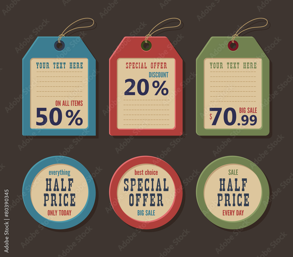 Price tag and label Stock Vector | Adobe Stock