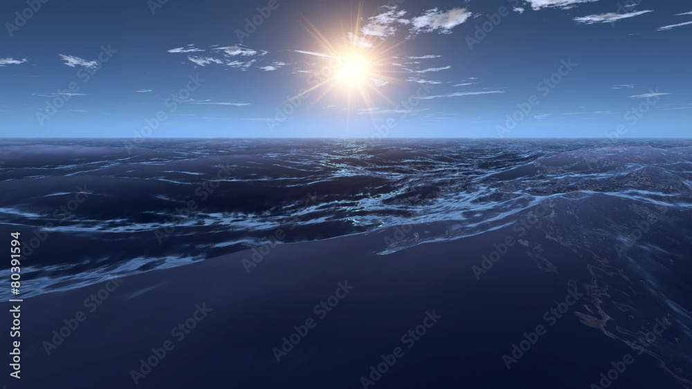 3d animation seascape at sunset Stock Video | Adobe Stock