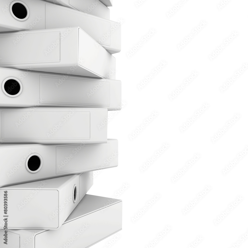 Office stack blank folder isolated on white background. 3d Stock ...
