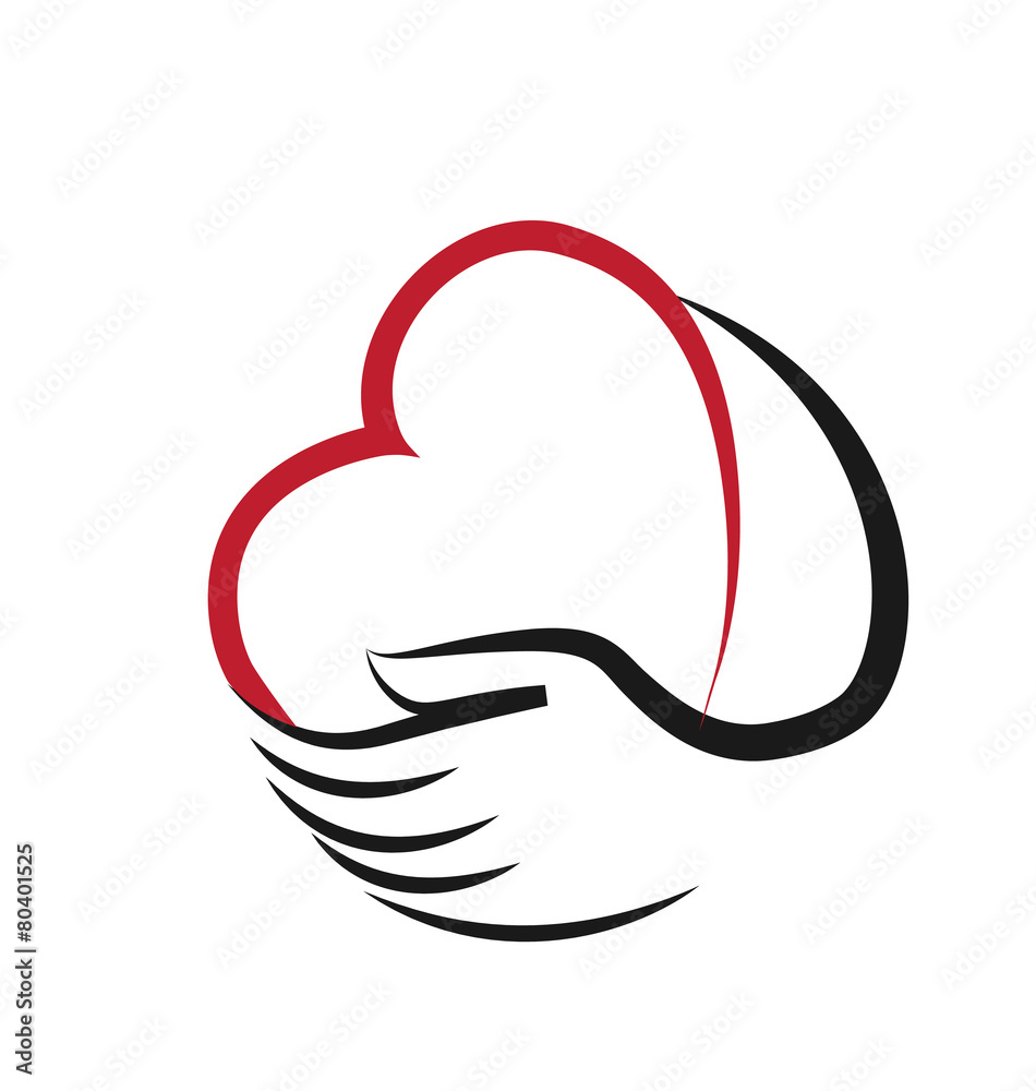 Logo Heart and hands concept of love, help and charity vector Stock ...
