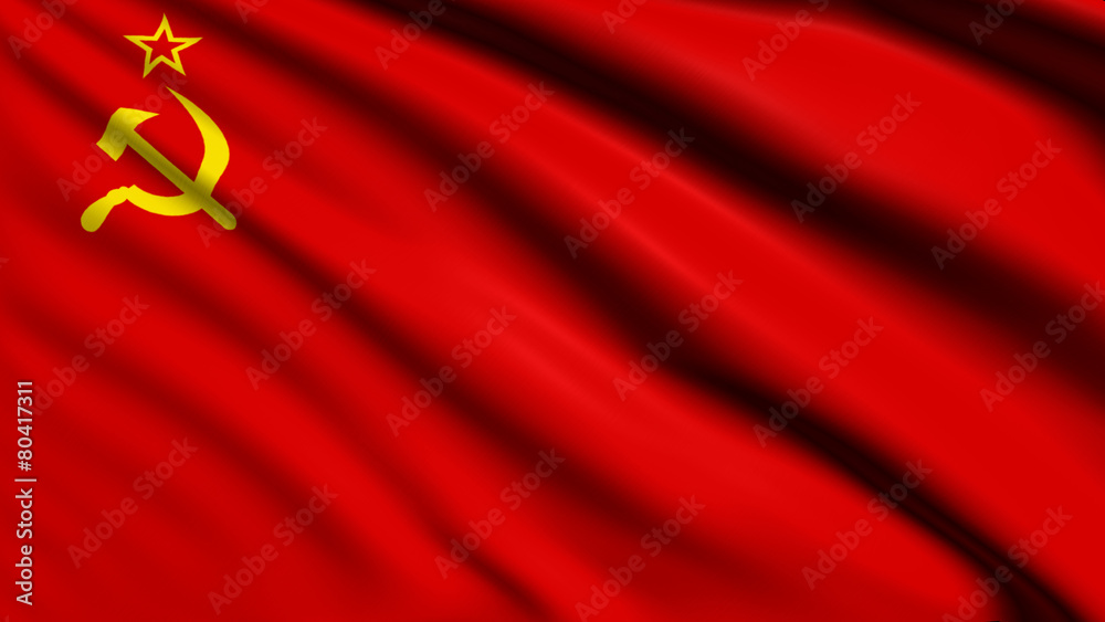 Soviet Union flag with fabric structure Stock Illustration | Adobe Stock