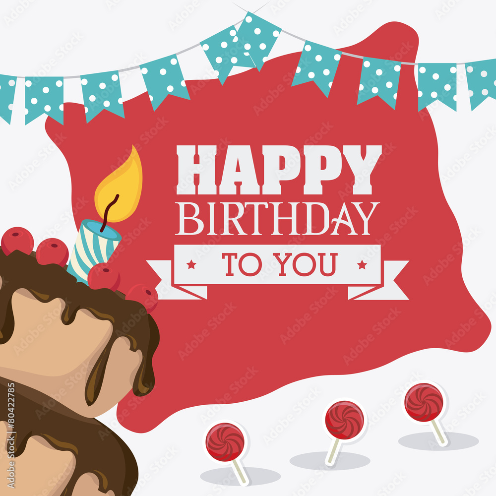 Happy birthday card design. Stock Vector | Adobe Stock