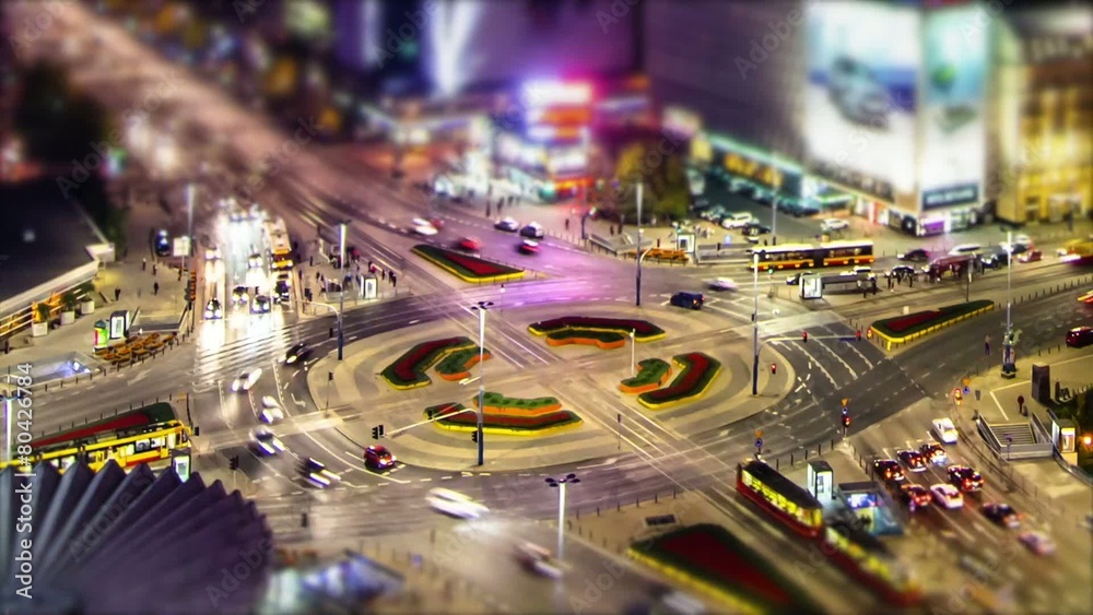 Night lights on busy street with heavy traffic modern city Stock Video ...