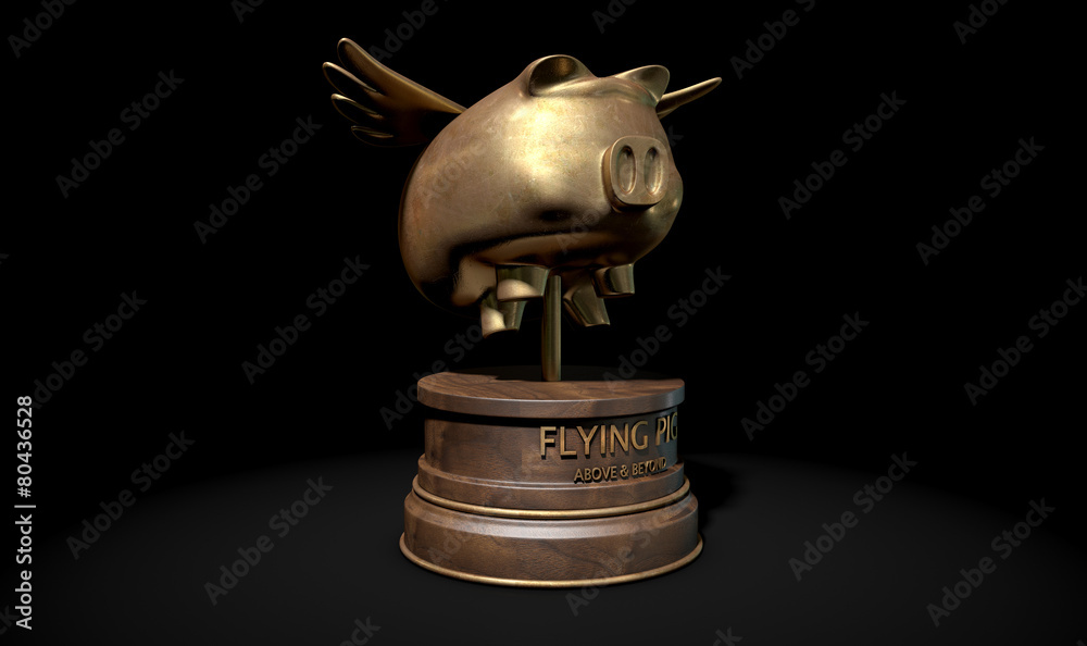 Flying Pig Trophy Award Stock Illustration | Adobe Stock