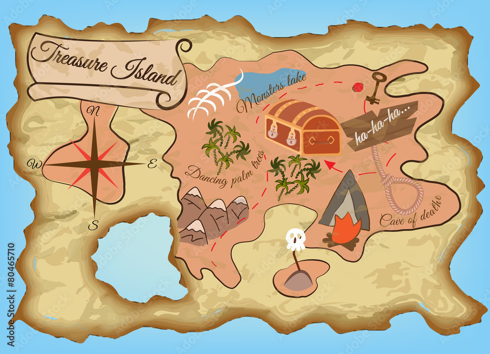 Map of Treasure Island Stock Vector | Adobe Stock