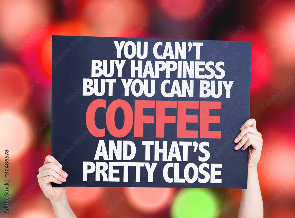 Coffee Quote card with bokeh background Stock Photo | Adobe Stock
