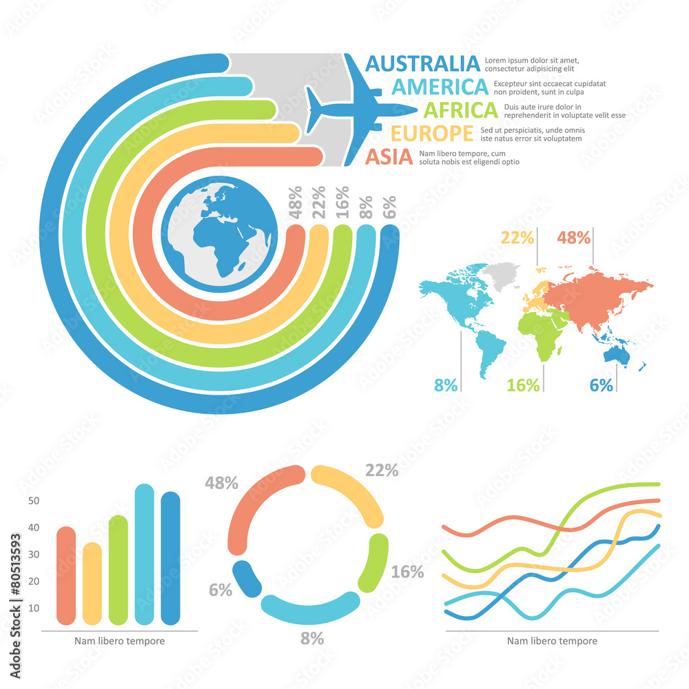illustration of Travel Infographic Chart for presentation Stock Vector ...