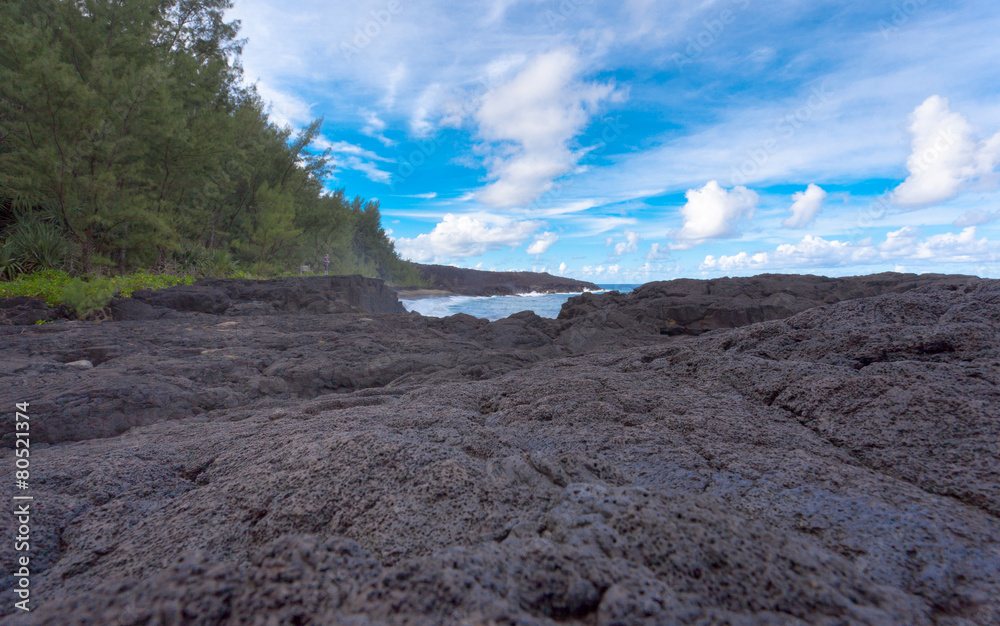 plateforme volcanique, Saint-Philippe, île de la Réunion Stock Photo ...