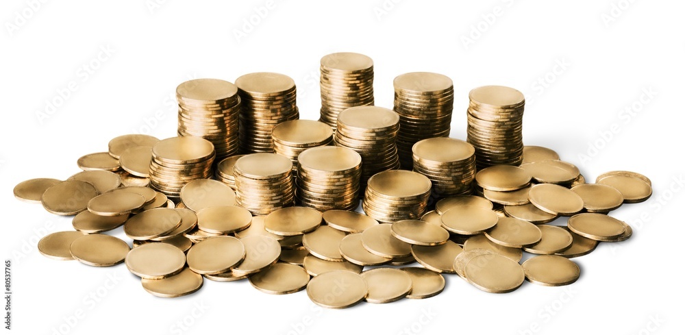 Coin. Piles of coins. Stock Photo | Adobe Stock
