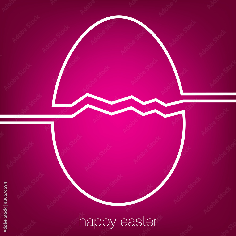Continuous line Easter egg card in vector format. Stock Vector | Adobe ...