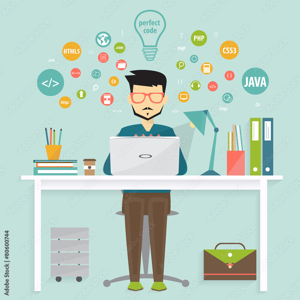 programmer and process coding, programming concept Stock Vector | Adobe ... programmer and process coding, programming concept Stock Vector | Adobe ...