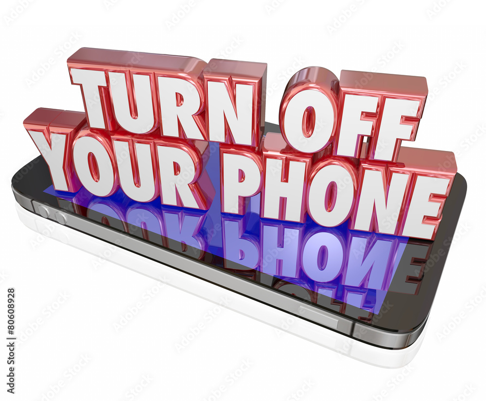 Turn Off Your Mobile Cell Phone Polite Manners Quiet Silent Mode Stock ...