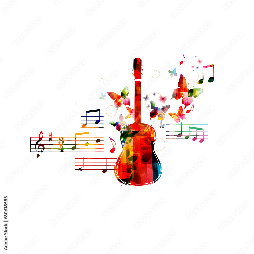 Colorful guitar design Stock Vector | Adobe Stock