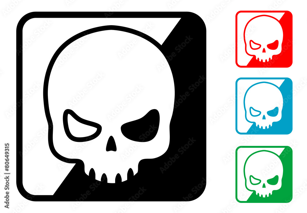 Icono simbolo calavera en varios colores Stock Vector | Adobe Stock