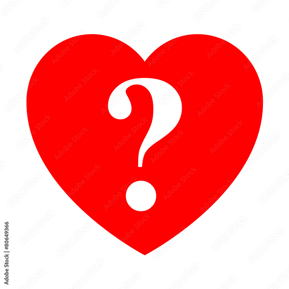 Icono simbolo interrogacion en corazon Stock Illustration | Adobe Stock