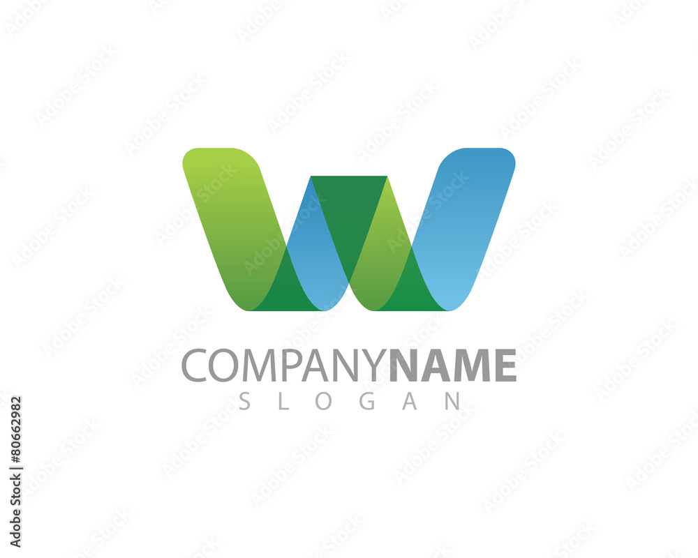 Abstract logo - ribbons logo 7 - letter w Stock Vector | Adobe Stock