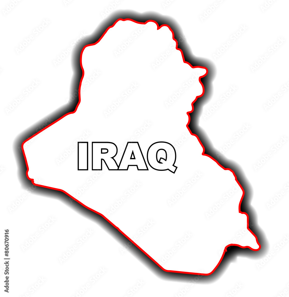 Outline Map of Iraq Stock Vector | Adobe Stock