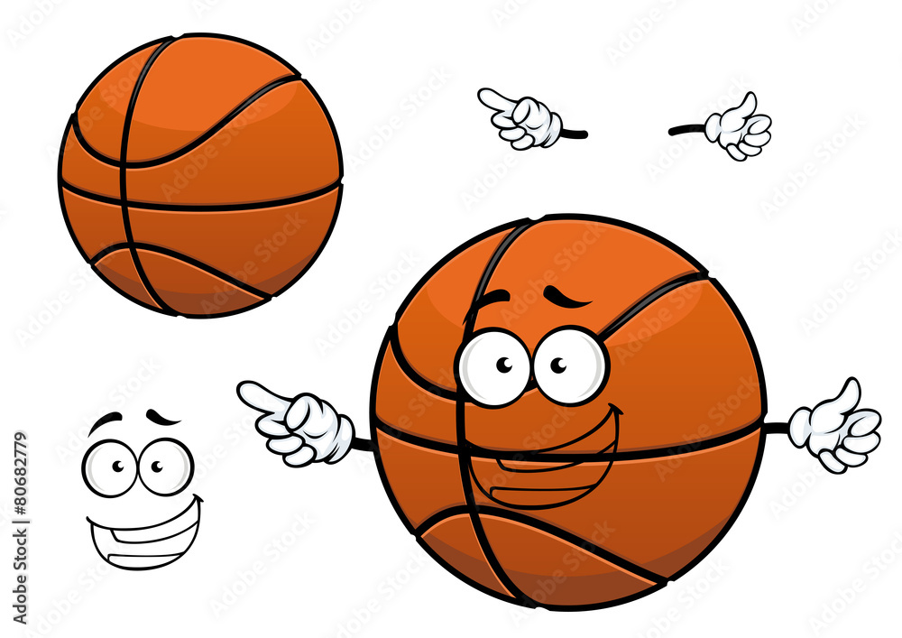 Cartoon happy basketball ball mascot character Stock Vector | Adobe Stock
